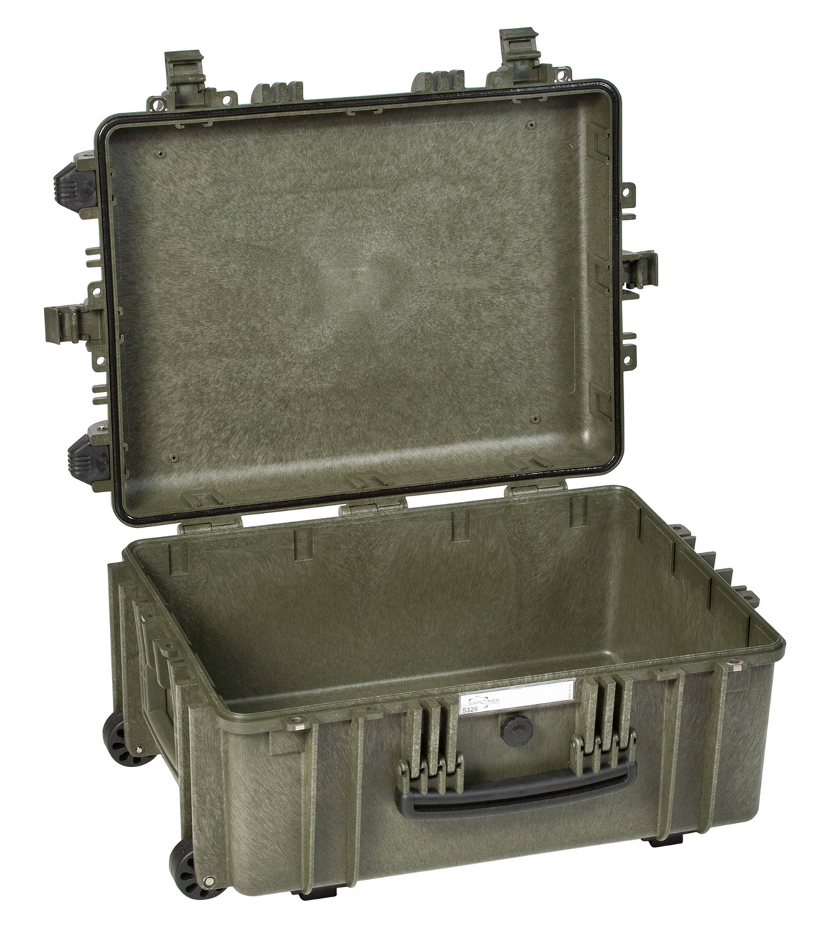PLASTIC CASES WATERPROOF CASE 53x40x31 cm (53lt) w/ wheels - Green ...