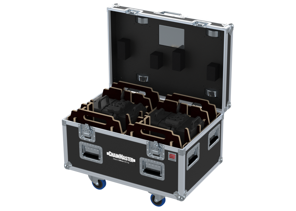 Santosom Rigging Flight case PRO, 2x Chainmaster ULTRA 500Kg BOX OUT — Santosom - Professional Cases